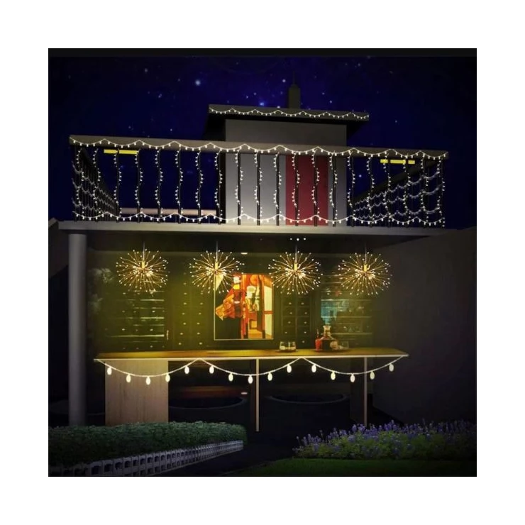 Firework 200 LED Solar Christmas Lights Decoration Hanging Garland