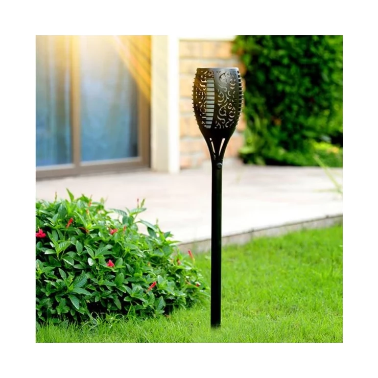 Solar Tiki Path Light 96 LED Flickering Torch for Landscape Decoration