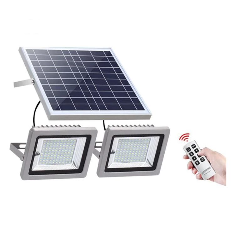 Universal Powerful Solar Flood Light Double LED Head Remote Control