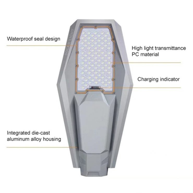 Bright Outdoor LED Solar Street Light IP67 Intelligent Power Control