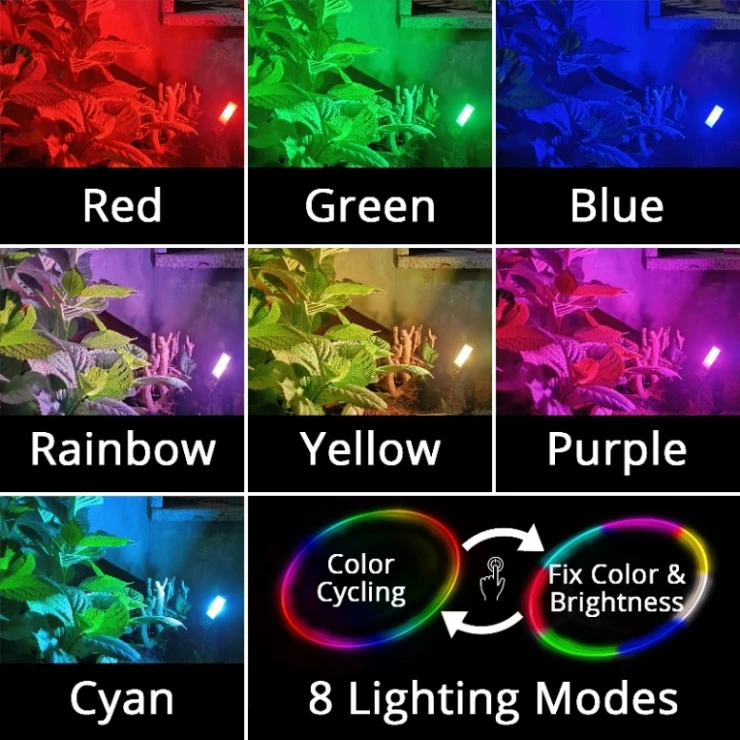 Durable Solar Garden Spotlight 3-in-1 RGB LED Multicolour Landscape