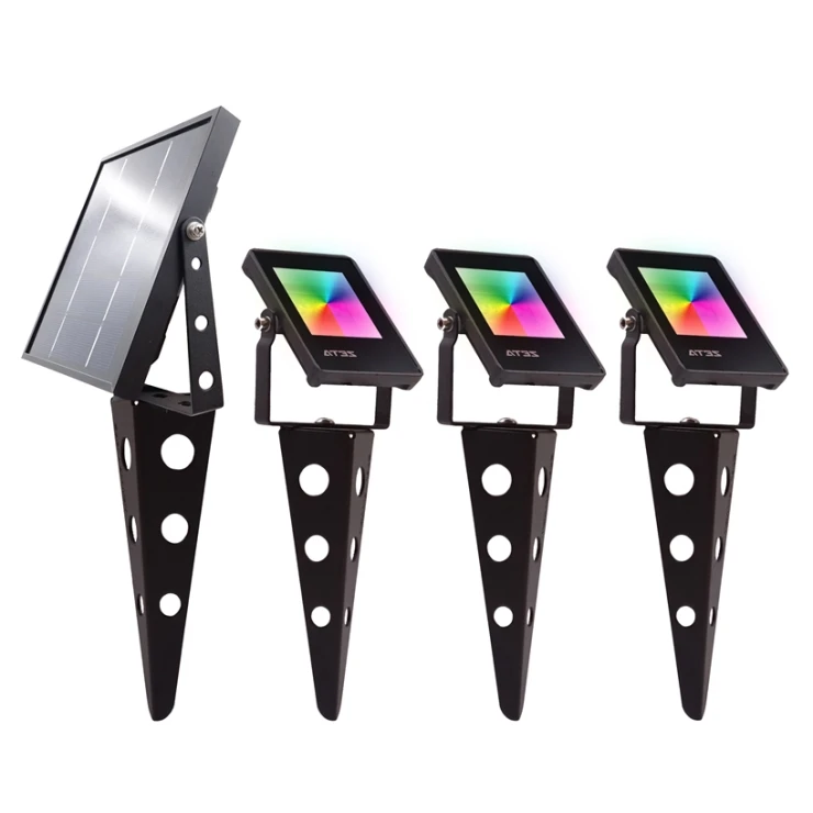 Durable Solar Garden Spotlight 3-in-1 RGB LED Multicolour Landscape