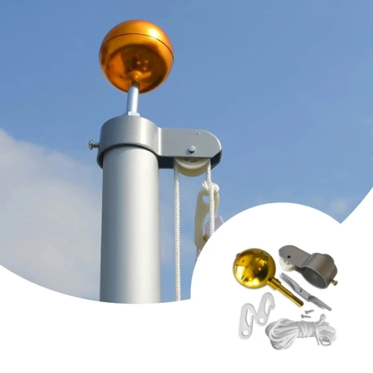 Bright Solar Flagpole Light Top-Mount Wide Area LED Down Flag Lighting