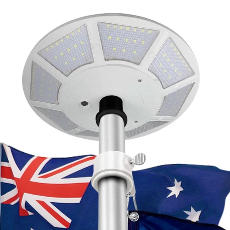 Bright Solar Flagpole Light Top-Mount Wide Area LED Down Flag Lighting