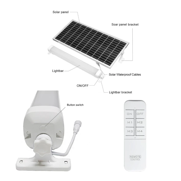 Bright Solar LED Batten Light Universal Shelter Carport Security Lamp
