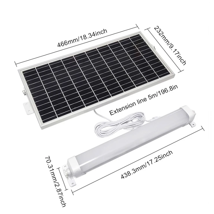 Bright Solar LED Batten Light Universal Shelter Carport Security Lamp