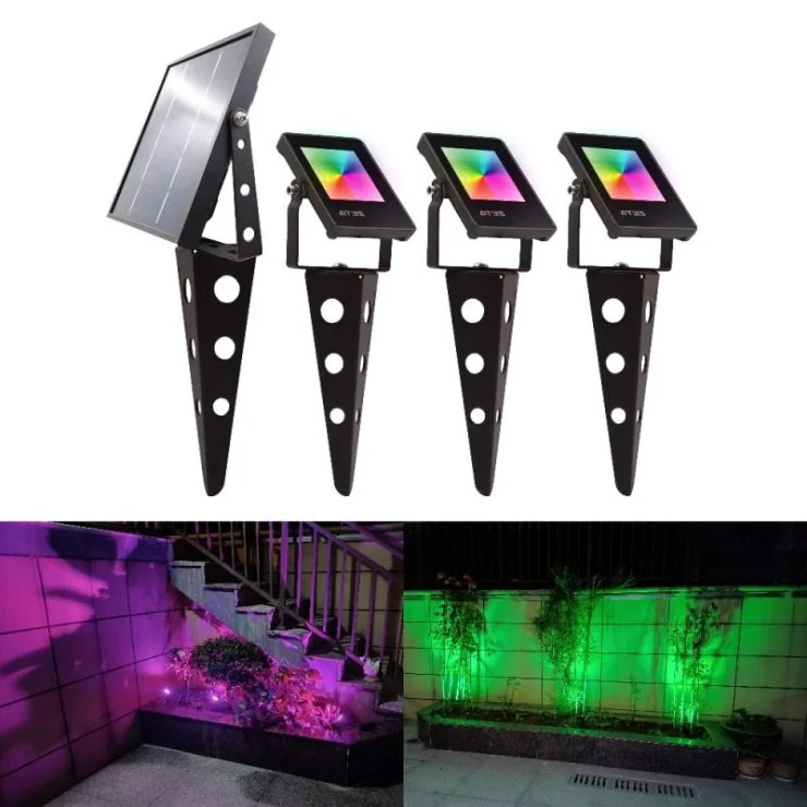 Durable Solar Garden Spotlight 3-in-1 RGB LED Multicolour Landscape
