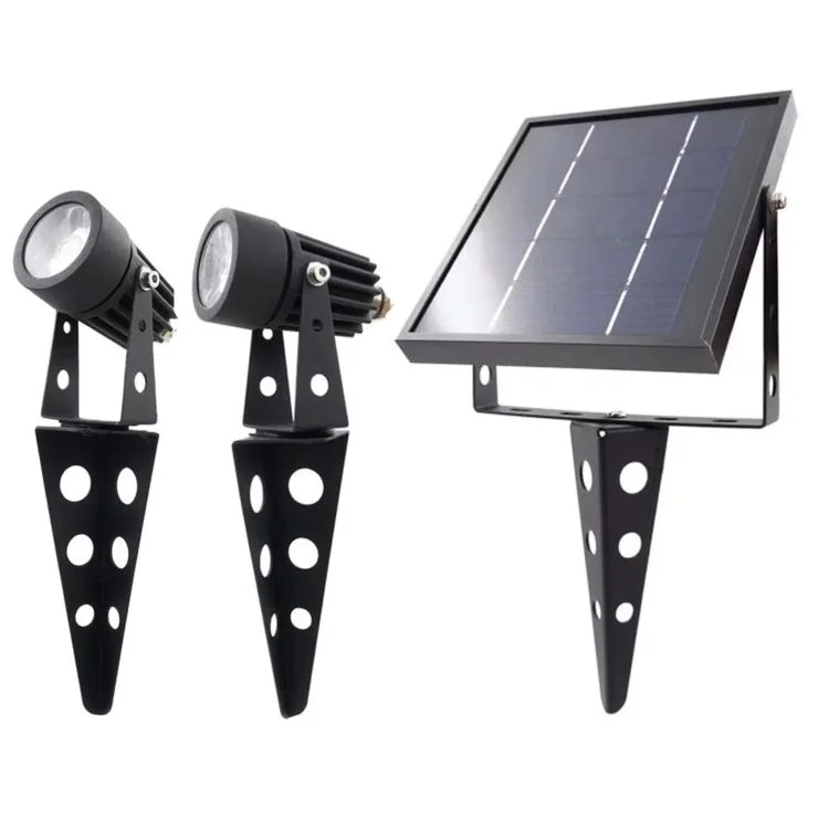 Multicolour Twin Solar LED Spotlights – Outdoor Garden Landscape Light